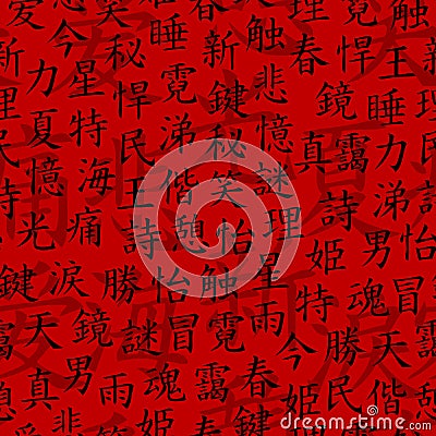 Kanji Seamless Pattern Royalty Free Stock Photo - Image: 13377875