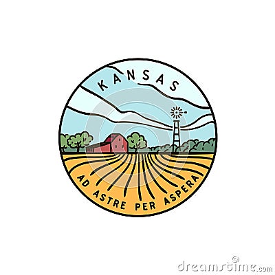 Kansas Farm Field Cartoon Vector | CartoonDealer.com #180913229