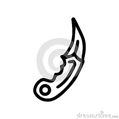 Karambit Knife Line Vector Doodle Simple Icon | CartoonDealer.com ...