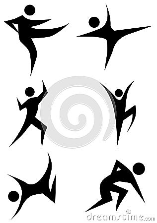 Karate Stick Figure Set Vector Illustration | CartoonDealer.com #13865272