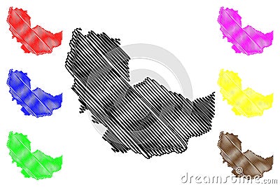 Karimnagar District Telangana State, Republic Of India Map Vector ...