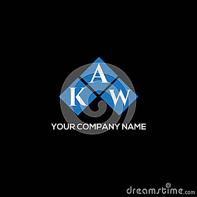 KAW Letter Logo Design On BLACK Background. KAW Creative Initials ...
