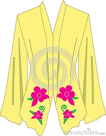 Malaysian Kebaya Nyonya Traditional Clothes Royalty-Free Cartoon ...