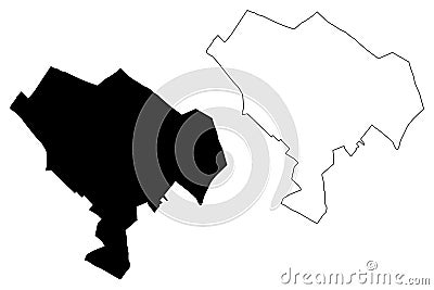 Kecskemet City Hungary, Bacs-Kiskun County Map Vector Illustration ...