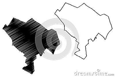 Kecskemet City Hungary, Bacs-Kiskun County Map Vector Illustration ...