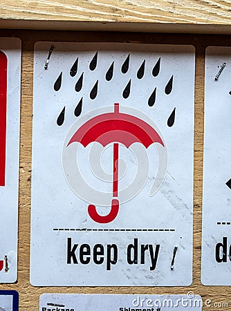 Keep-dry Symbol Label Beside Transportation Wooden Box Editorial Photo ...