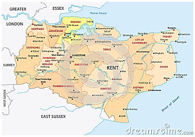 Kent County Administrative Map Stock Photography | CartoonDealer.com ...