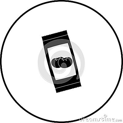Ketchup Sachet Symbol In Black Color Cartoon Vector | CartoonDealer.com ...