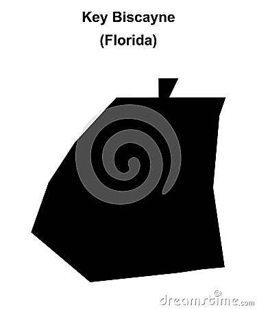 Key Biscayne Outline Map Vector Illustration | CartoonDealer.com #357252004