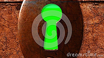 Key Hole with Green Screen from Outside Stock Footage - Video of chroma ...