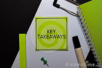 Key Takeaways On Sticky Notes Isolated On Office Desk Stock Image ...