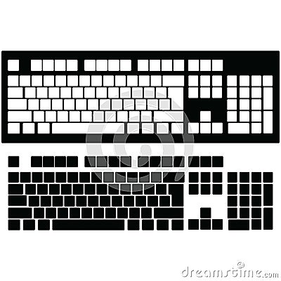 Keyboard Shape Stencil Graphic Isolated Cartoon Vector | CartoonDealer ...