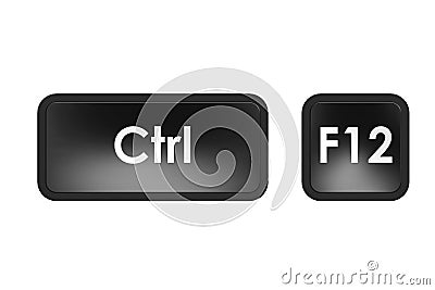 Keyboard Shortcut With Control And F12 Button Stock Photo ...