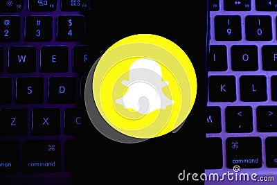 Keyboard And Smartphone With The Snapchat Logo Editorial Photo ...