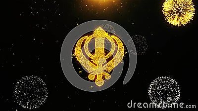 Khanda, Religion, Religious Symbol, Sikhism Icon on Firework Display ...