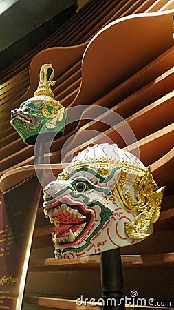 Khon Hanuman Mask, Monkey The Warriors In The Ramayana. Thailand ...