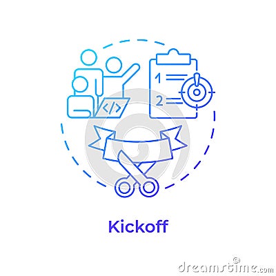 Kickoff Blue Gradient Concept Icon Cartoon Vector | CartoonDealer.com ...