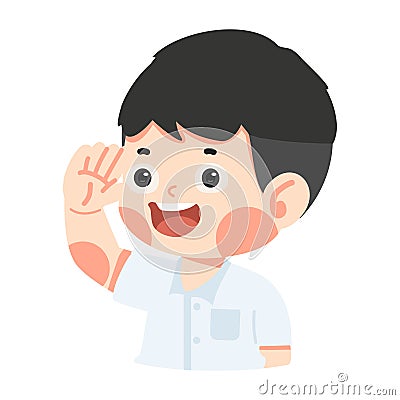 Kid Boy Saluting In Student Uniform Vector Illustration | CartoonDealer ...