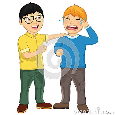 Kid Consoling Friend Vector Illustration Stock Vector - Image: 42786573
