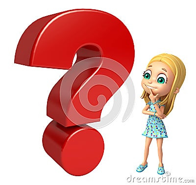Kid Girl With Question Mark Sign Royalty-Free Illustration ...