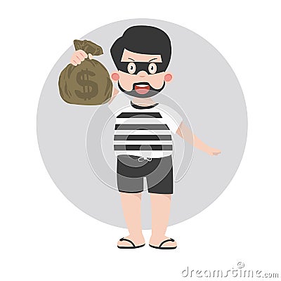 Kid Thief Cartoon Character Vector Illustration | CartoonDealer.com ...