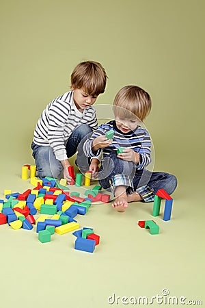 Kids, Children Sharing And Playing Together Stock Photo - Image: 46852977