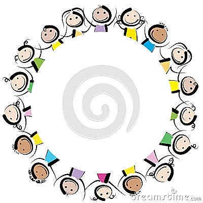 Kids In A Circle Cartoon Vector | CartoonDealer.com #31128325