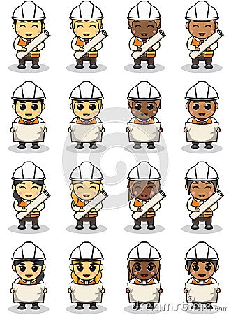 Vector Illustration Of Cute Foreman Cartoon. | CartoonDealer.com #255841507