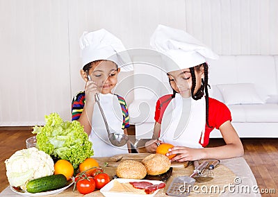 Kids Cooking Stock Image - Image: 19254631