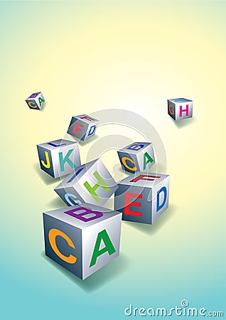 Kids Learning Blocks Cartoon Vector | CartoonDealer.com #12888663