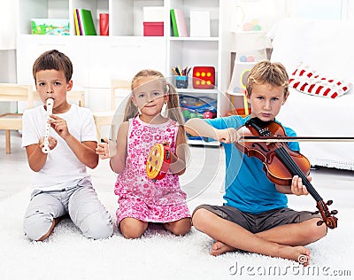 Kids Playing On Musical Instruments Royalty-Free Stock Photography ...