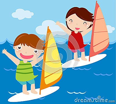 Kids Sailing Stock Photo - Image: 12024160