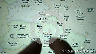 Kiev on the world map stock video. Video of digitally - 51269133