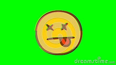 Kill Face Emoticon Glitch Effect on Green Background Stock Footage ...