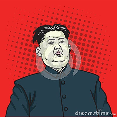 Kim Jong-un Pop Art Portrait Poster. May 26, 2017 Vector Illustration ...