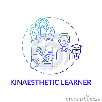 Kinaesthetic Learner Blue Gradient Concept Icon Vector Illustration ...