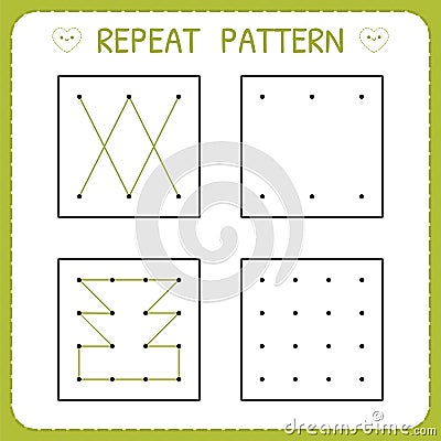Kindergarten Educational Game For Kids. Repeat Pattern. Working Pages For Children. Preschool ...