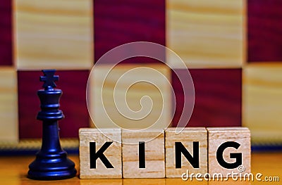 King Chess Tiles With Chess Board Background Royalty-Free Stock Image ...