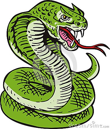 King Cobra Snake Cartoon Vector | CartoonDealer.com #7163993