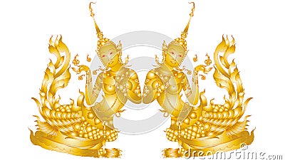 Kinnaree Art ( Tradition Thai ) Isolated On White Royalty Free Stock ...