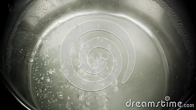 The Kitchen in the Pot of Boiling Water. Boiling Point. Close-up Stock ...