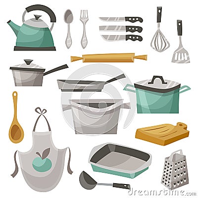 Kitchen Stuff Icons Set Stock Vector - Image: 57771788