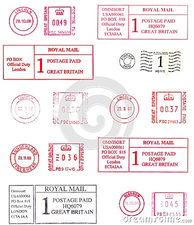 Kleurrijke Engelse Poststempels Stock Afbeelding - Afbeelding: 8614761