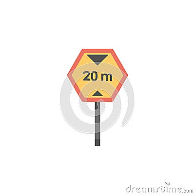 20 Km Speed Limit Colored Icon. Element Of Road Signs And Junctions ...