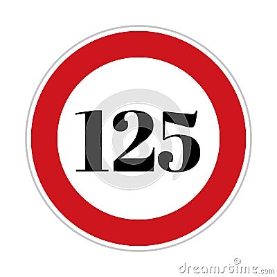 125 Kmph Or Mph Speed Limit Sign Icon. Road Side Speed Indicator Safety ...