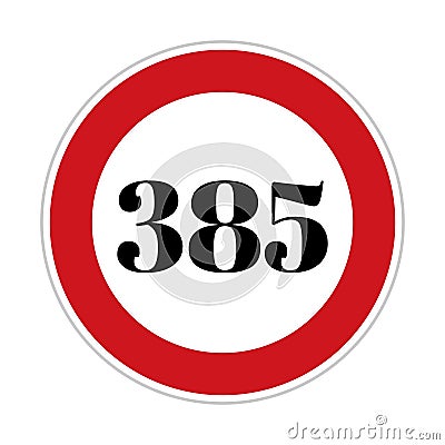 385 Kmph Or Mph Speed Limit Sign Icon. Road Side Speed Indicator Safety ...