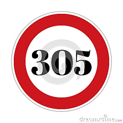305 Kmph Or Mph Speed Limit Sign Icon. Road Side Speed Indicator Safety ...