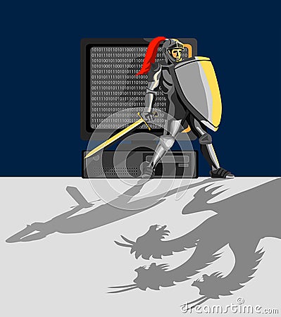 Knight Protecting Pc Stock Photography - Image: 2371022