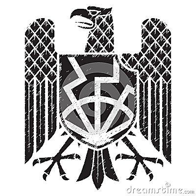 Knight`s Heraldic Emblem. German Heraldic Shield With An Eagle Cartoon ...