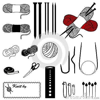 Knitting Icons Royalty Free Stock Images - Image: 9252149